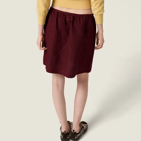 Miu Miu Linen Skirt - Burgundy