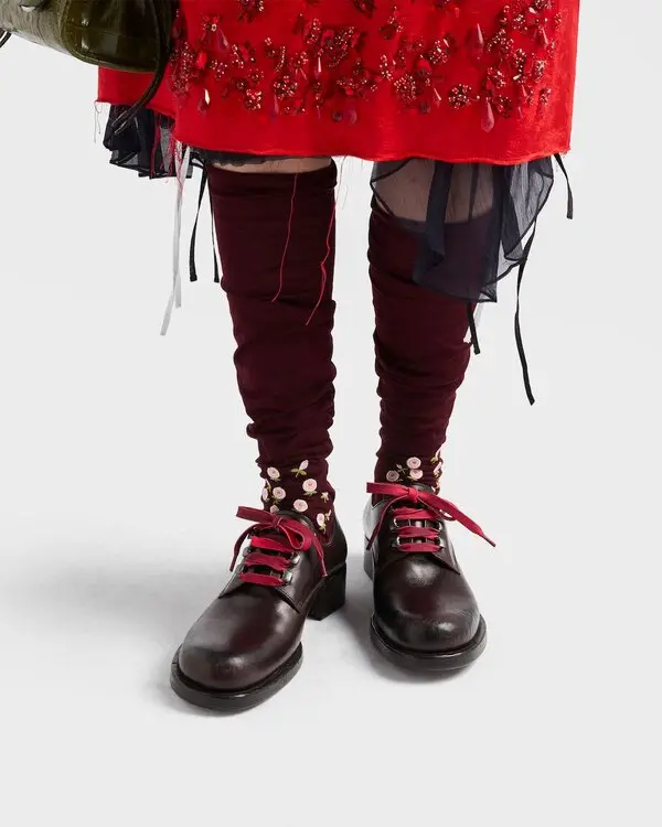 Prada Embroidered Over-the-knee Cotton Socks