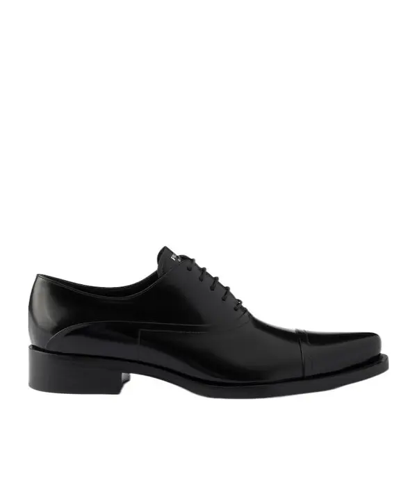 Prada Brushed Leather Lace-up Shoes