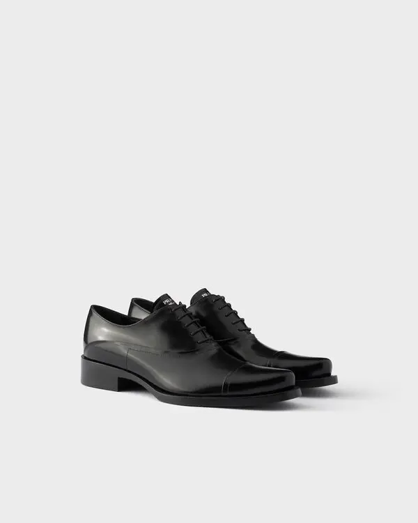 Prada Brushed Leather Lace-up Shoes