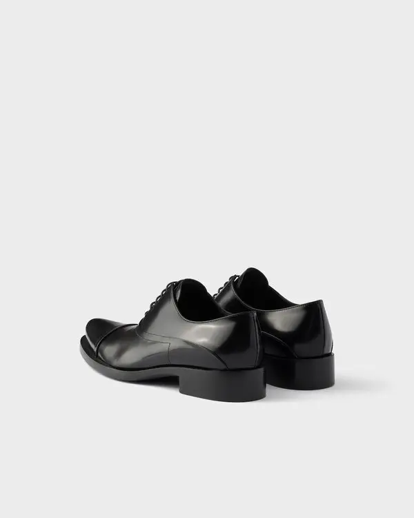 Prada Brushed Leather Lace-up Shoes