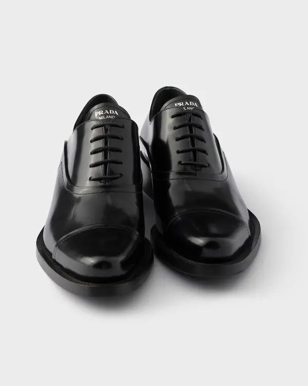 Prada Brushed Leather Lace-up Shoes