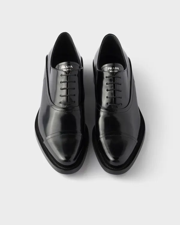Prada Brushed Leather Lace-up Shoes