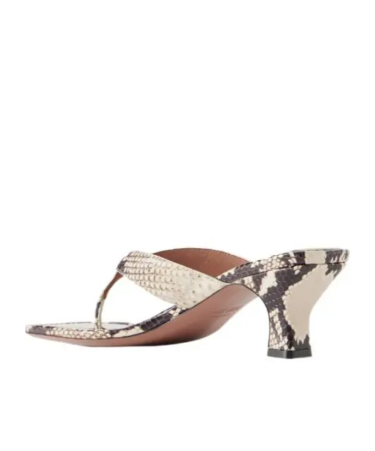 Paris Texas Snake-effect Leather Mules