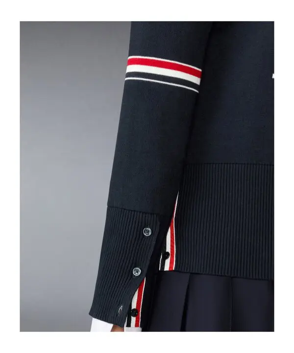 Thom Browne Sailboat-jacquard Rwb-stripe Cardigan