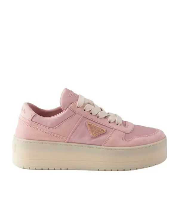 Prada Downtown Bold Re-nylon And Suede Sneakers