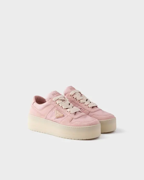Prada Downtown Bold Re-nylon And Suede Sneakers