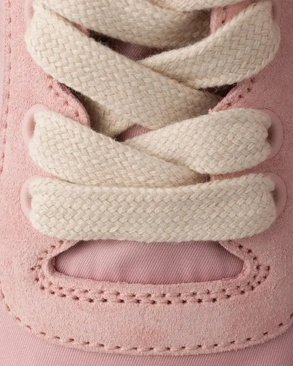 Prada Downtown Bold Re-nylon And Suede Sneakers