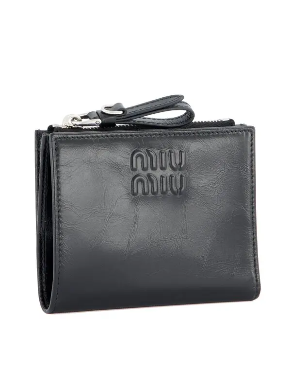 Miu Miu Small Logo-embossed Leather Wallet