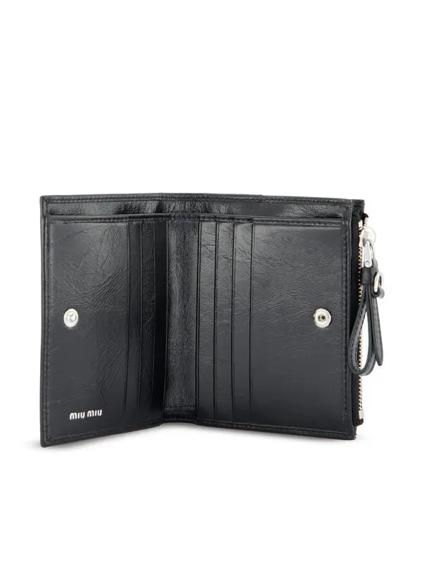 Miu Miu Small Logo-embossed Leather Wallet