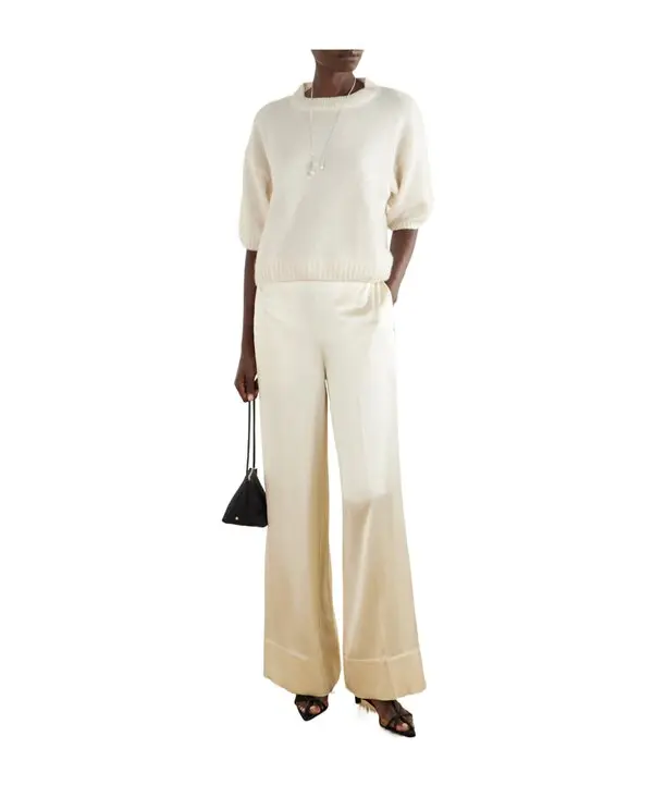 ALLUDE Ribbed-trim Cashmere And Silk-blend Sweater