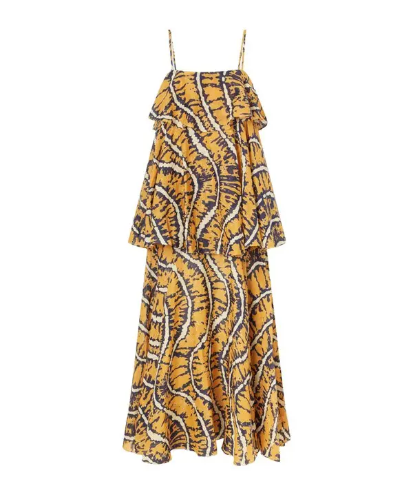 ALEMAIS Printed Ramie Maxi Dress - Multicolor