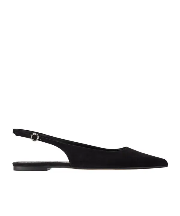 AeydĒ Pointedtoe Slingback Flat Shoes - Black