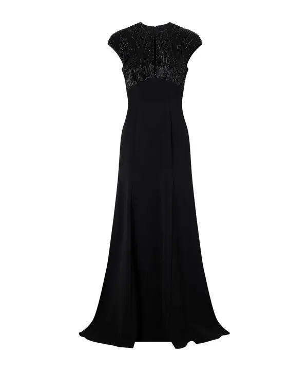 Jenny Packham Moonveil Embellished Georgette-crepe Gown
