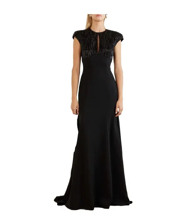 Jenny Packham Moonveil Embellished Georgette-crepe Gown