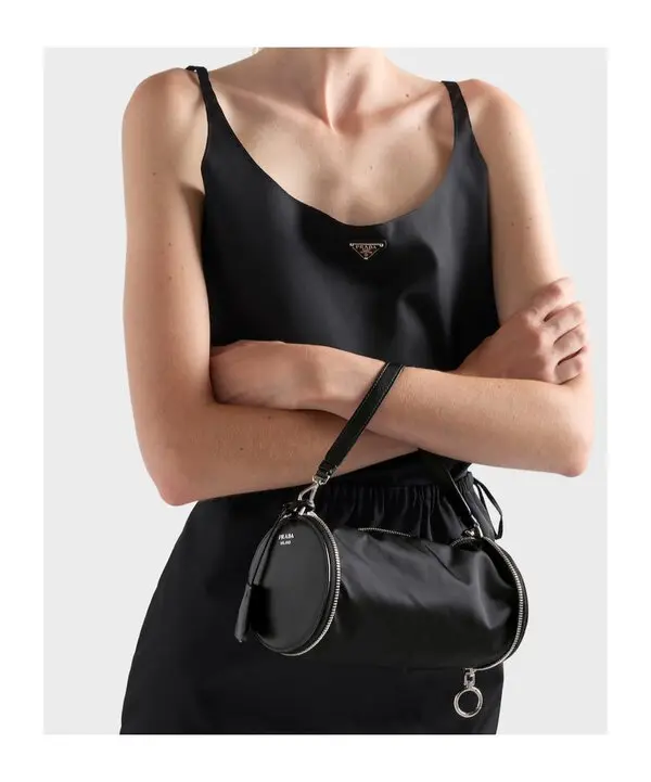 Prada Re-nylon And Leather Foldable Mini-bag