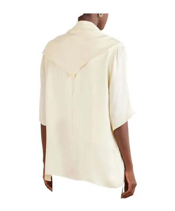 Sharon Wauchob Scarf-detailed Satin T-shirt - White