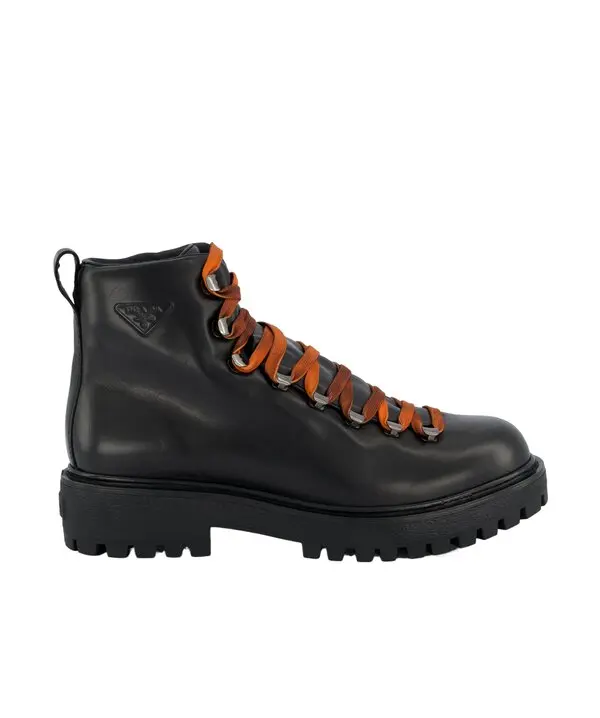 Prada Lace-up Ankle Boots - Black