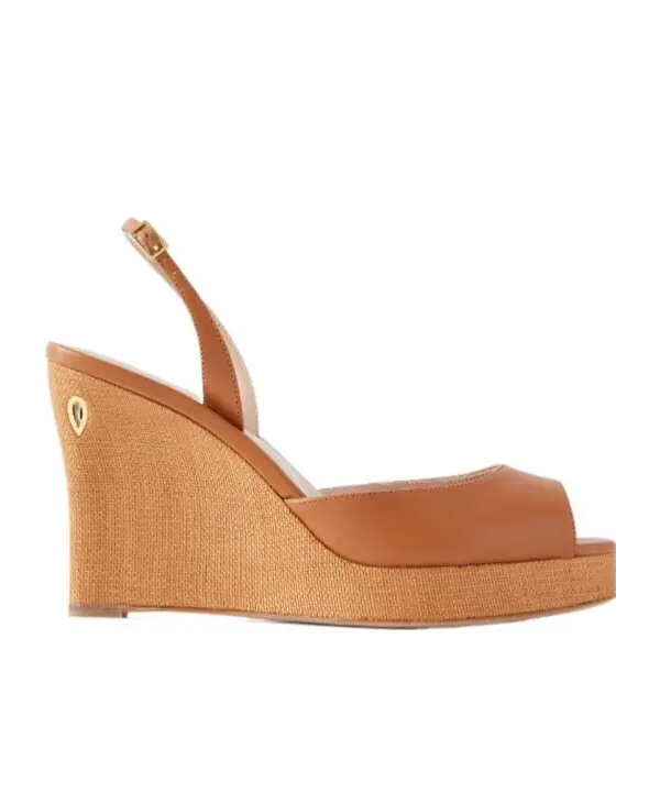 Jennifer Chamandi Leather Wedge Sandals