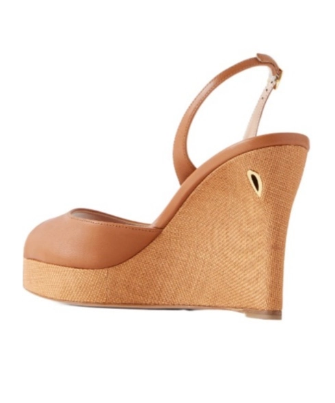 Jennifer Chamandi Leather Wedge Sandals