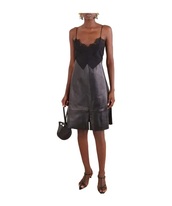 Sharon Wauchob Jersey And Leather Midi Dress