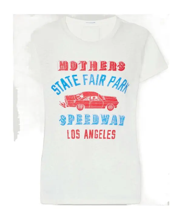 MOTHER The Lil Sinful Printed Cotton And Linen-blend Jersey T-shirt