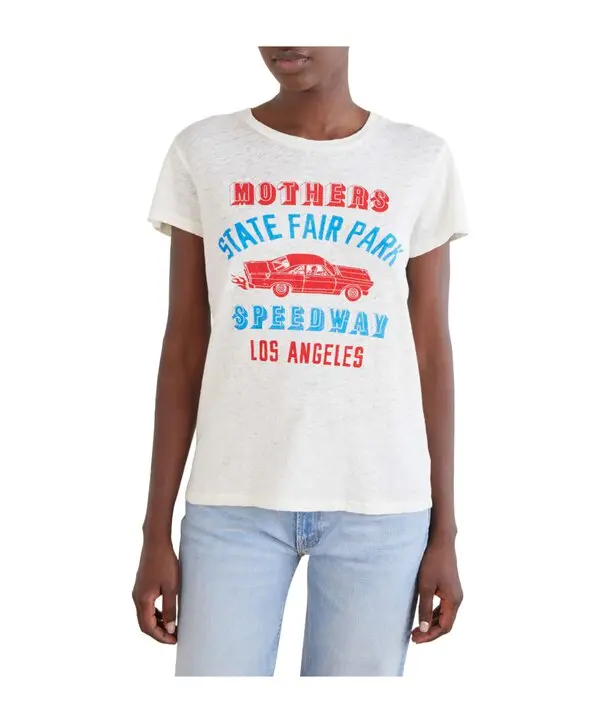 MOTHER The Lil Sinful Printed Cotton And Linen-blend Jersey T-shirt