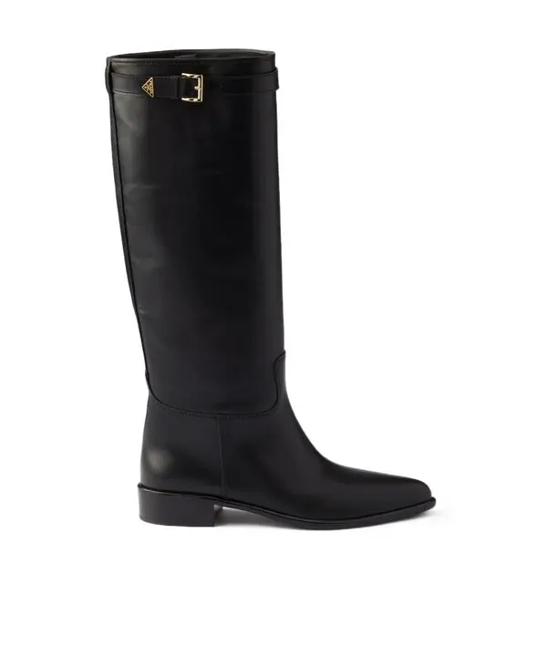 Prada Leather Boots - Black