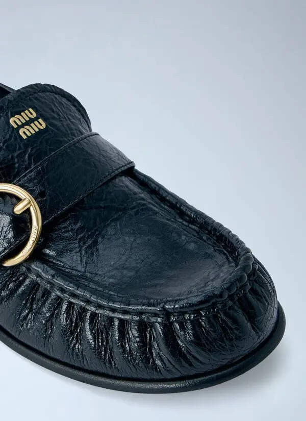 Miu Miu Leather Loafers With Buckle Detail