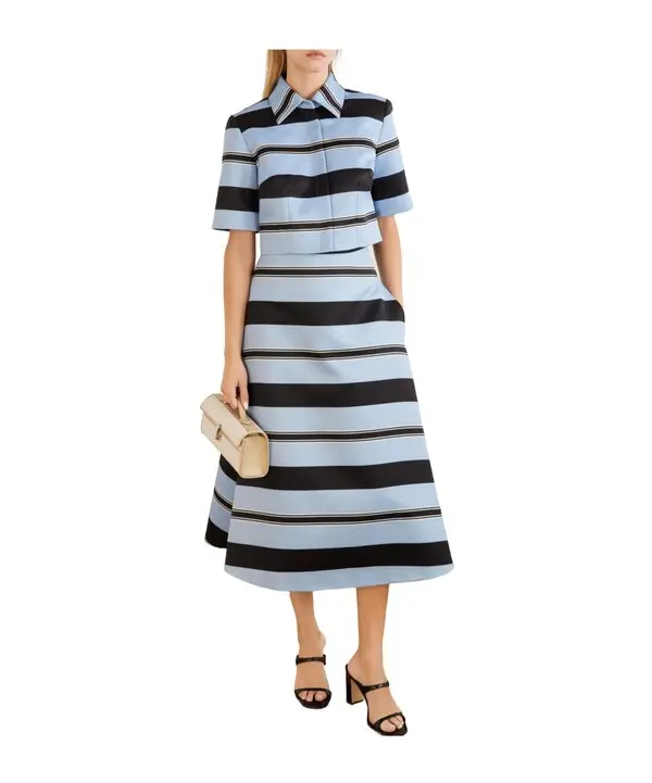 EMILIA WICKSTEAD Striped Midi Skirt