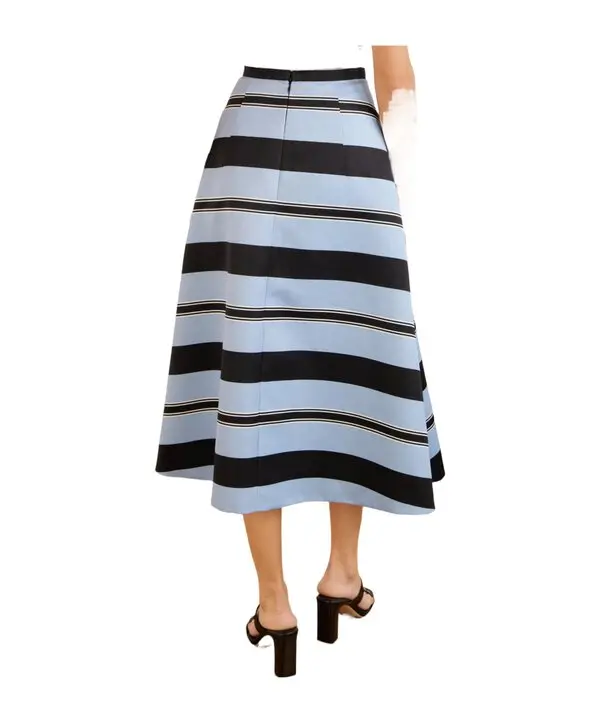 EMILIA WICKSTEAD Striped Midi Skirt