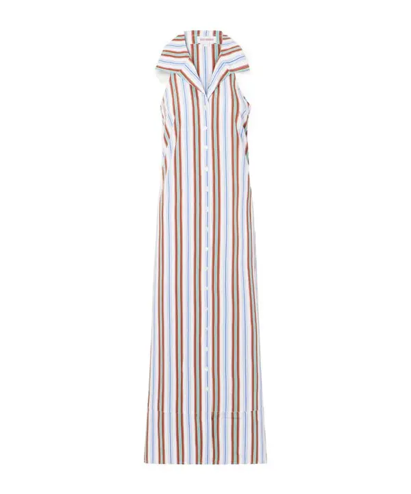 Rosie Assoulin Multicolor Striped Shirt Dress - White