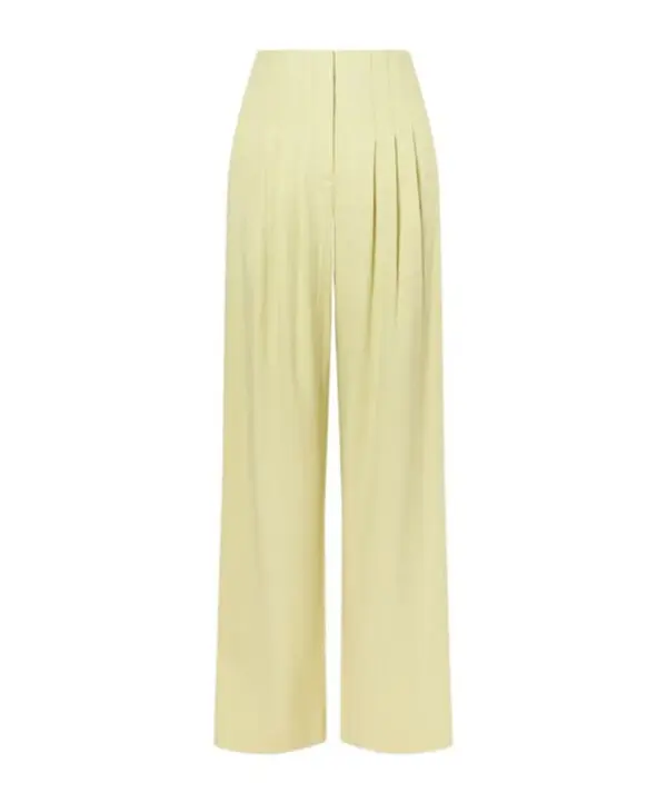 Veronica Beard Linen-blend Twill Wide-leg Pants - Green