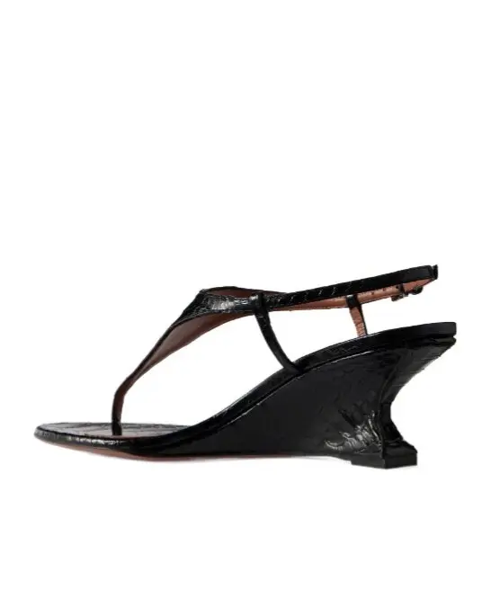 Paris Texas Snake-effect Leather Thong Sandals