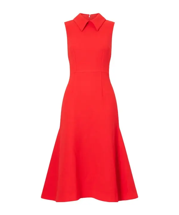 EMILIA WICKSTEAD Point Collar A-line Midi Dress