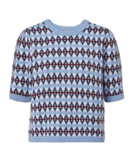 FRAME Jacquard Wool-cashmere Sweater - Blue