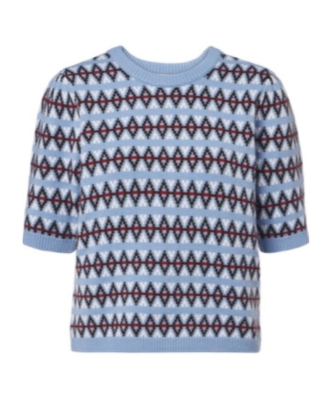 FRAME Jacquard Wool-cashmere Sweater - Blue