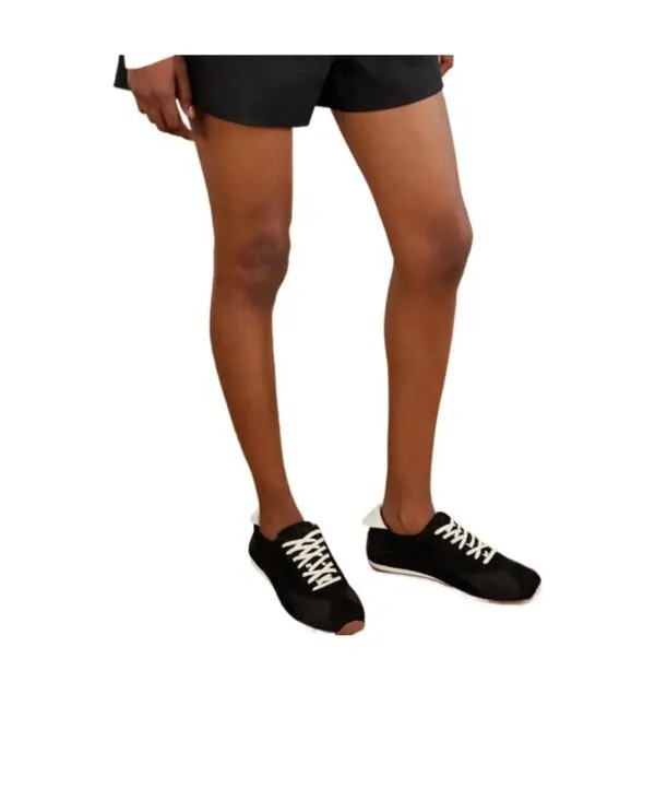 NEOUS Canvas And Suede Spliced Sneakers - Black