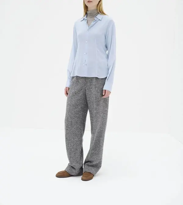 Auralee Silk Georgette Long-sleeved Shirt