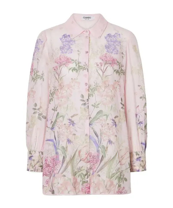 Charo Ruiz Ibiza Lightpink Floralprint Shirt