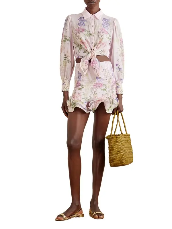 Charo Ruiz Ibiza Lightpink Floralprint Shirt