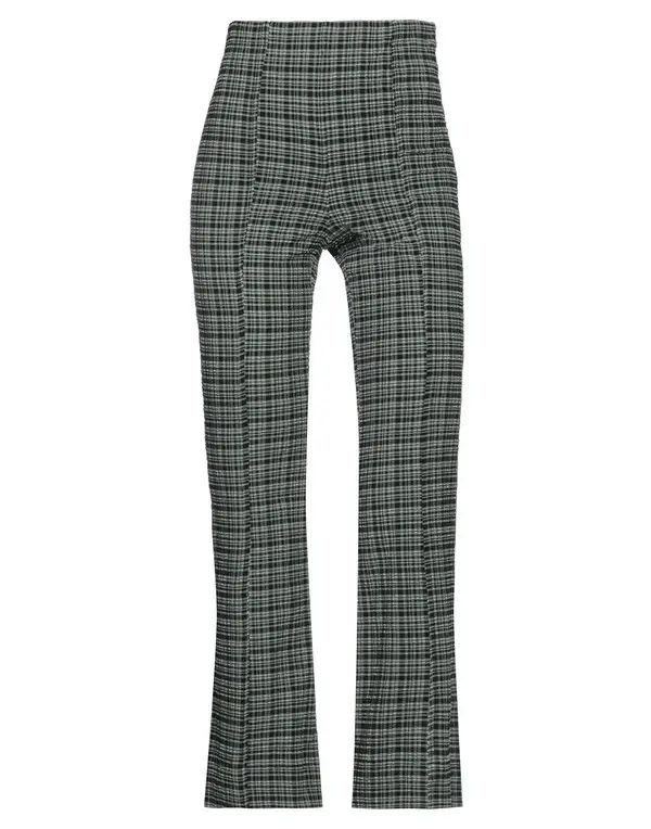 GANNI Two-tone Plaid Casual Pants - Black