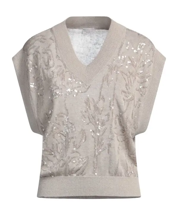 Brunello Cucinelli Sequined V-neck Sweater