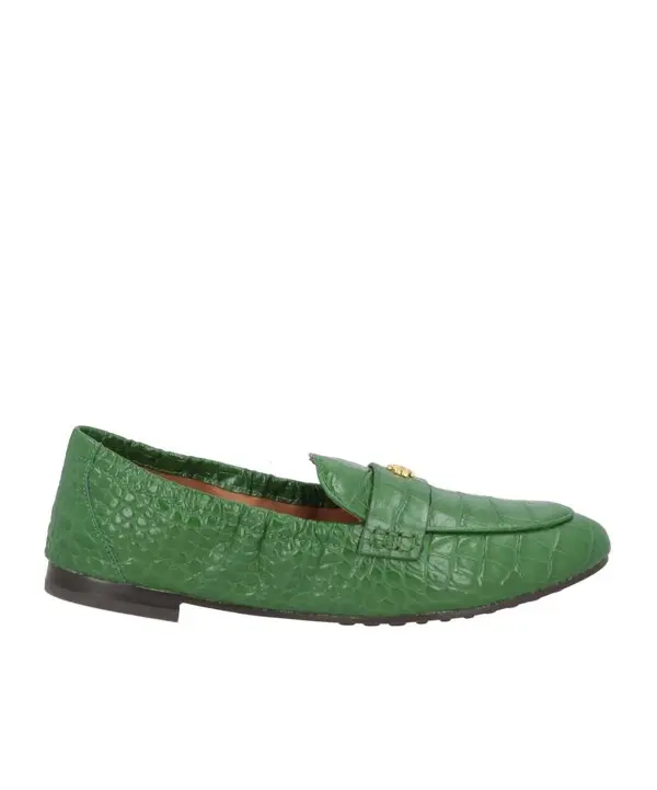 Tory Burch Round Toe Crocodile Pattern Loafers