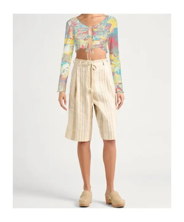 GANNI Printed Cropped Knit Top