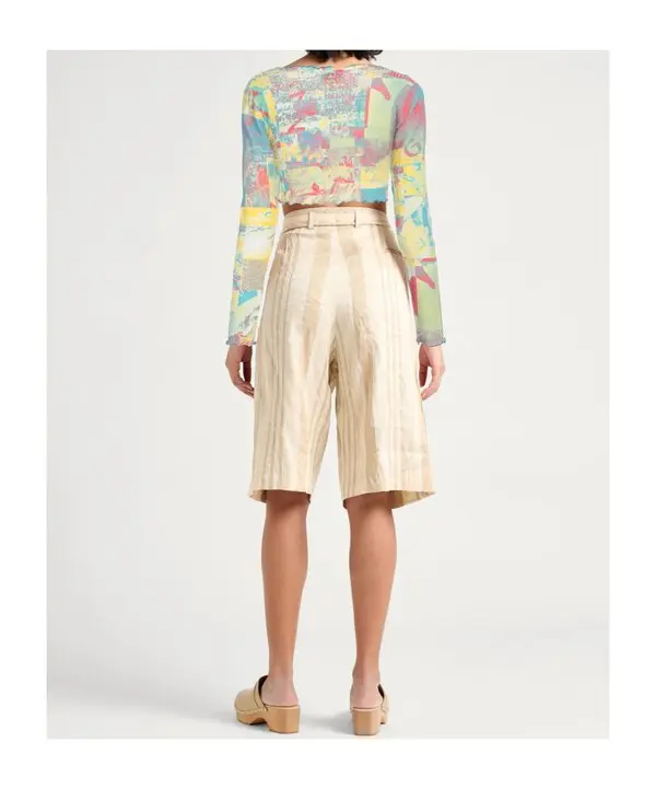 GANNI Printed Cropped Knit Top