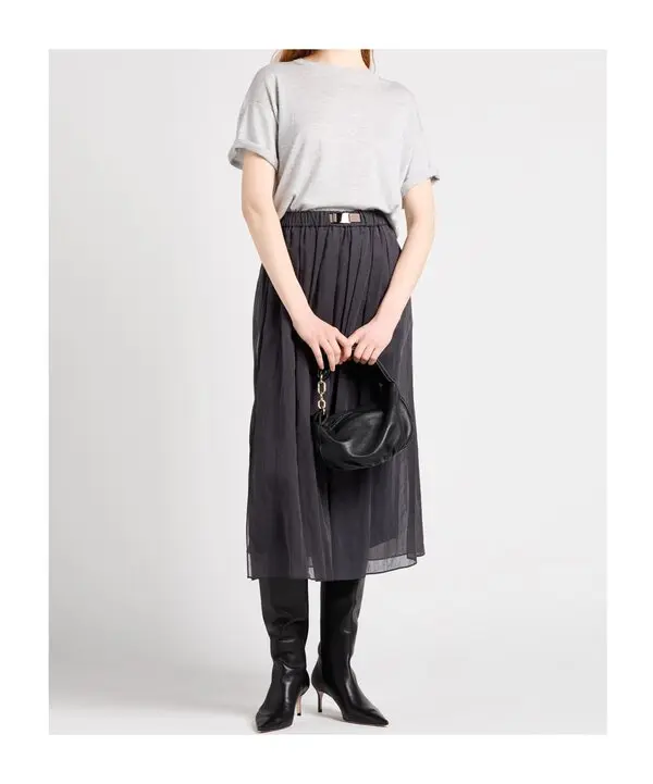 Brunello Cucinelli Buckle Belt Organza Skirt