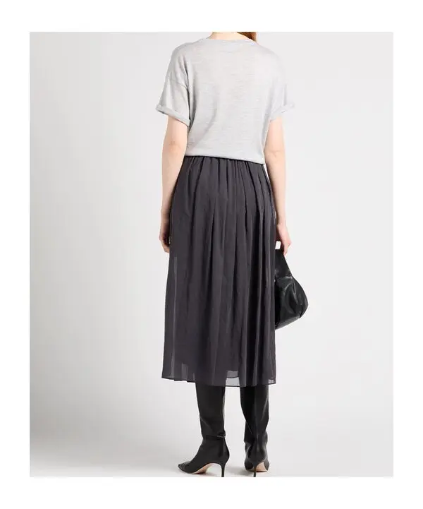Brunello Cucinelli Buckle Belt Organza Skirt