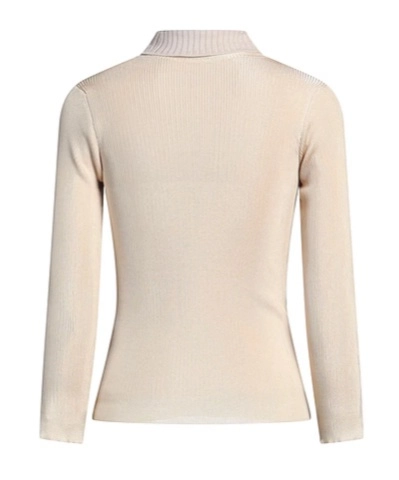 Balenciaga High-neck Ribbed Knit Sweater - Nude