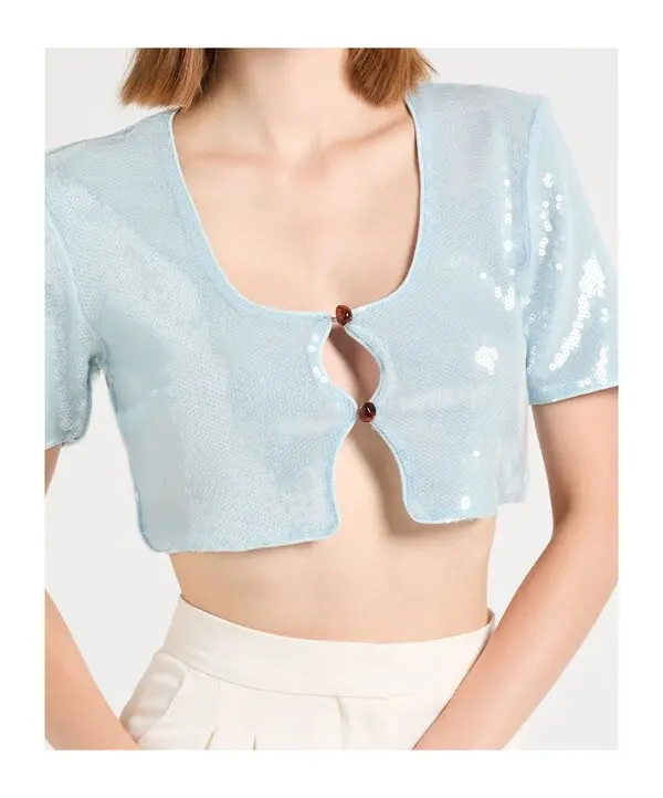 GANNI Sequined Crop Top